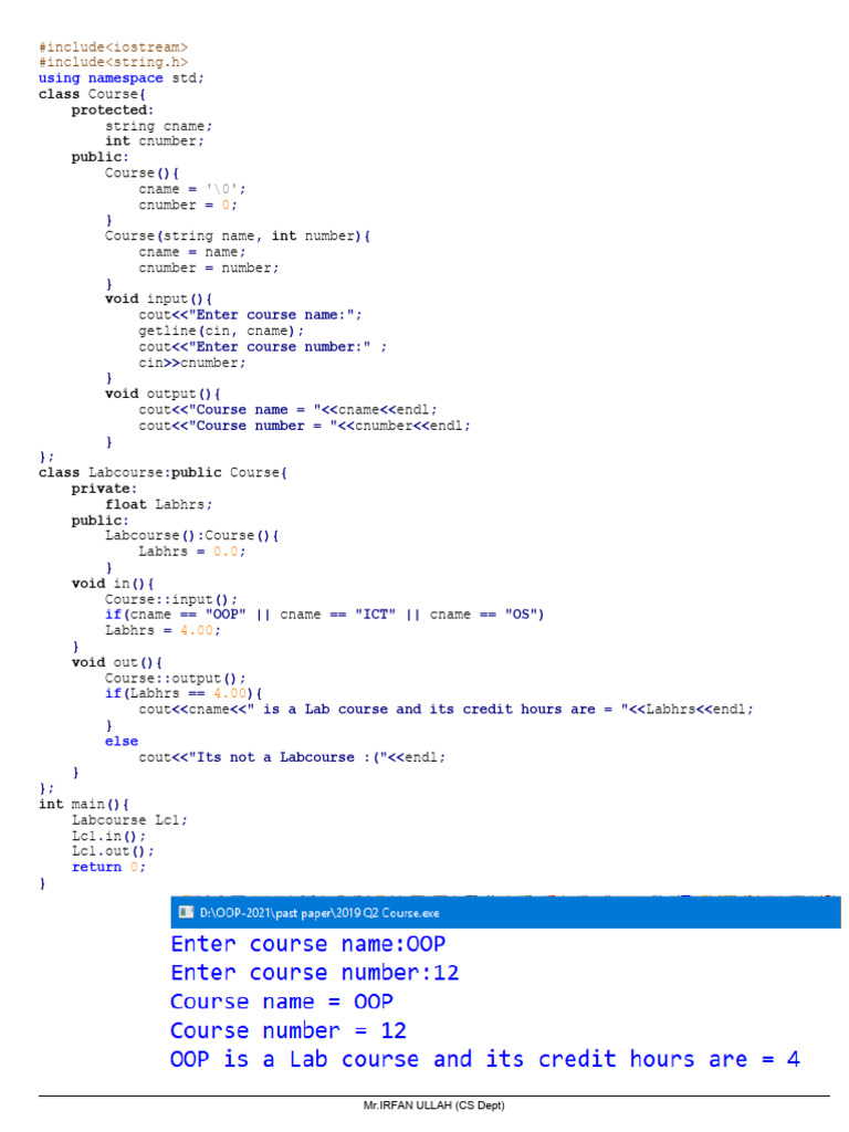 Class Protected Int Public: Using Namespace | PDF