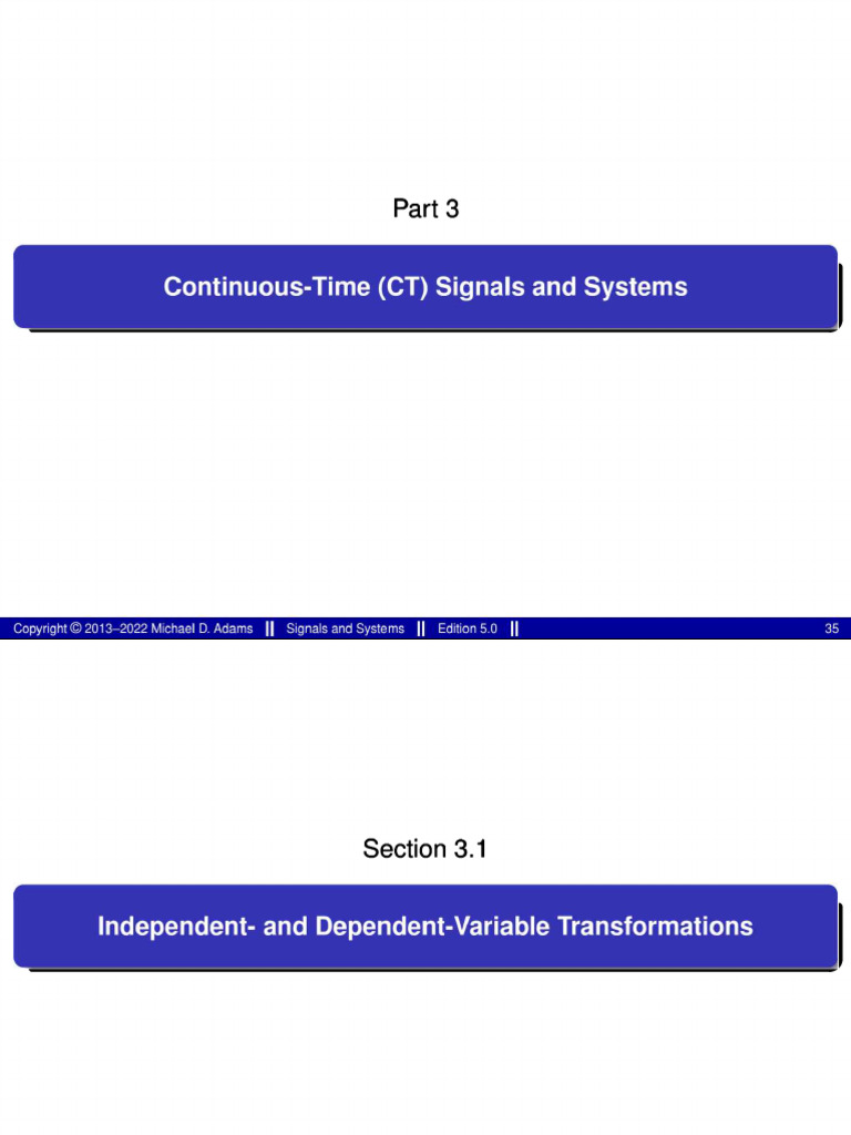 Lec 2 - Continuous-Time Signals and Systems | PDF | Function (Mathematics) | Mathematics