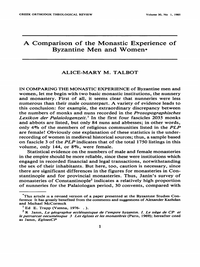 Byzantine Monasticism: Gender Disparities | PDF | Monastery | Hermit