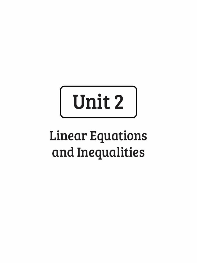 Unit 2 - Linear Equations and Inequalities | PDF | Medicina Intensiva ...