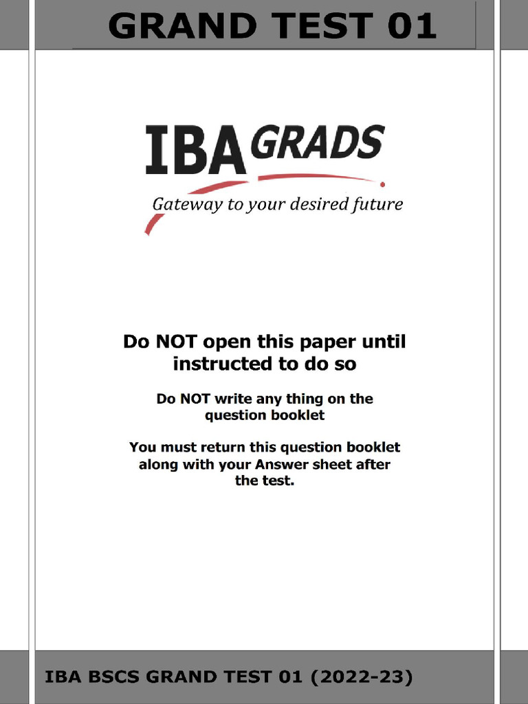 Iba BSCS GT-01 QP 2022-23-1 | PDF