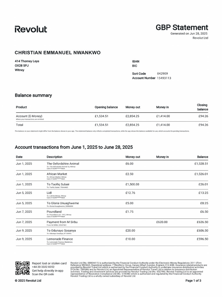 Account Statement - 2025 06 01 - 2025 06 28 - en Us - E63b10. | PDF | Financial Markets ...