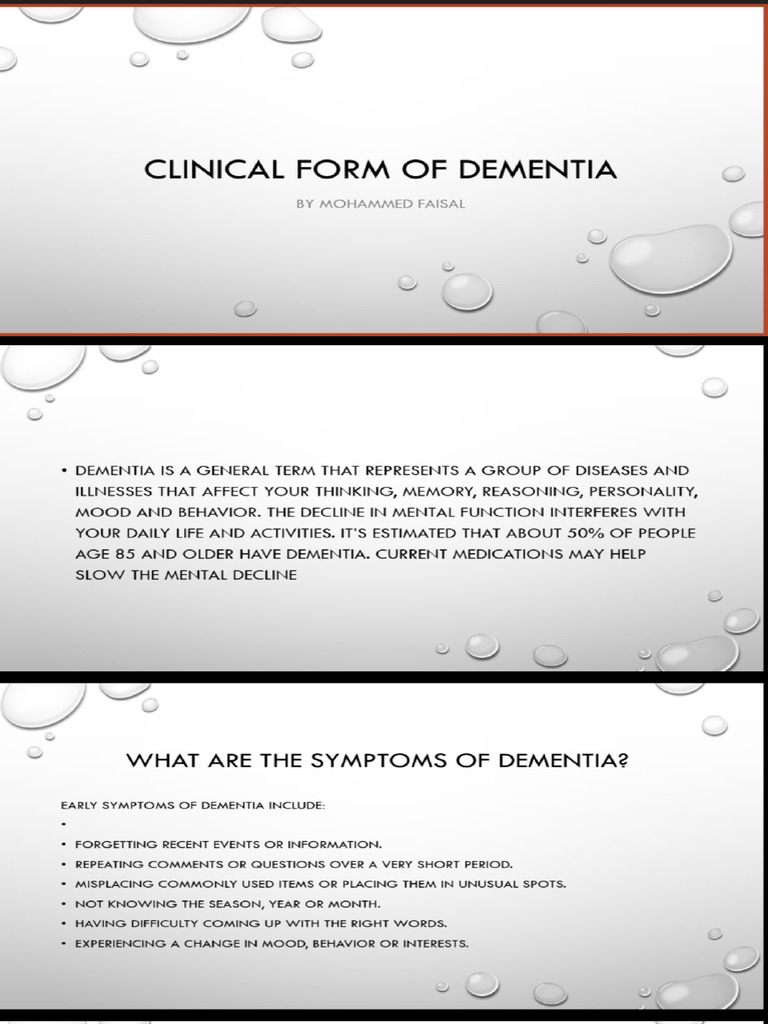 Clinical Form of Dementia | PDF