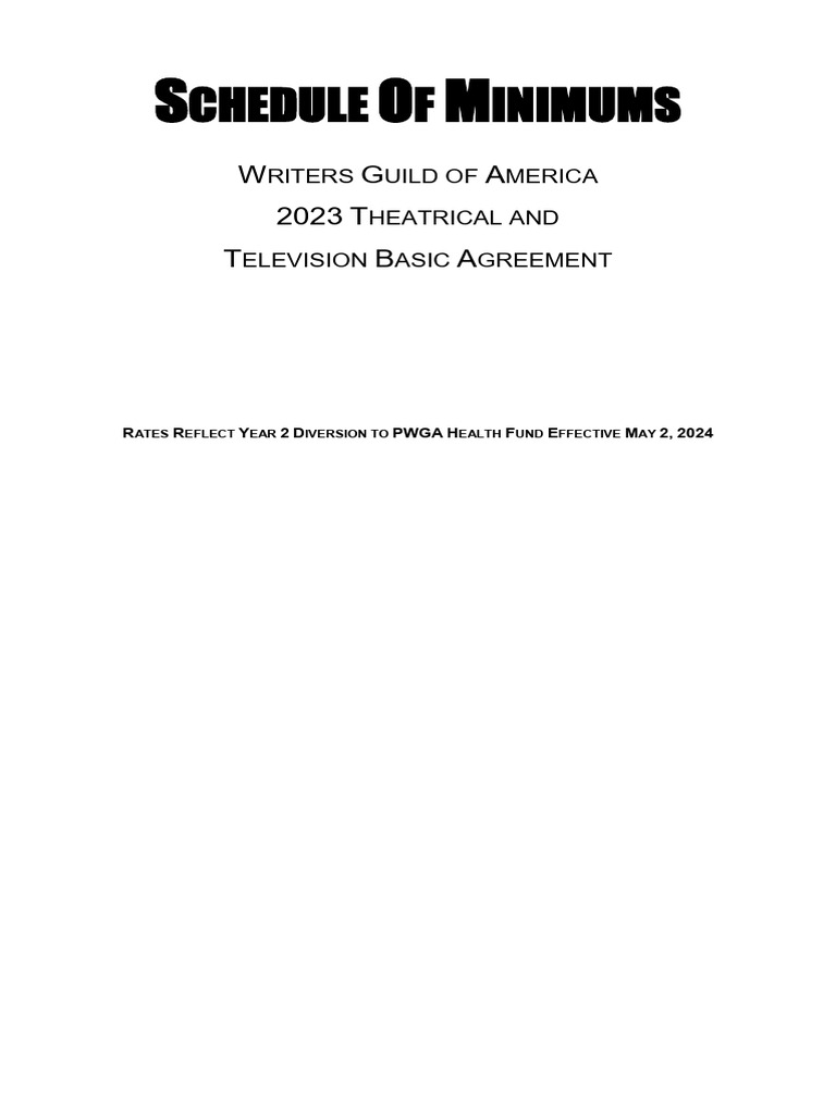 WGA Minimums 2023 Overview | PDF | Screenplay | Pension