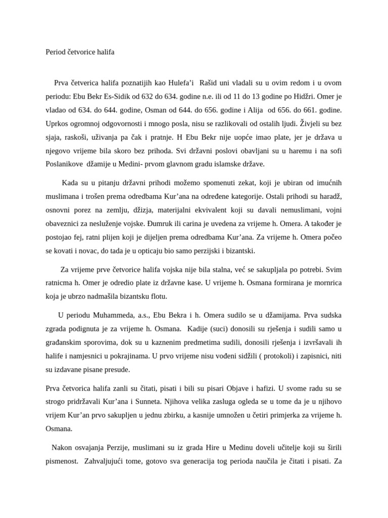 Period Četvorice Halifa | PDF