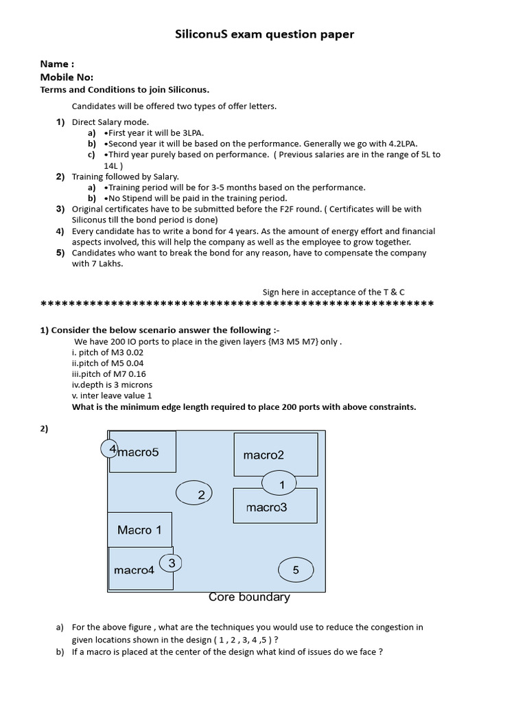 Siliconus Exam Question Paper Overview | PDF | Computing | Electronic ...