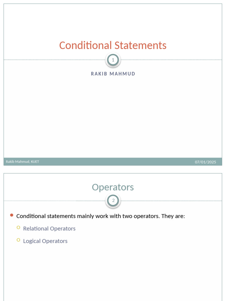 Conditional Statements | PDF | Boolean Data Type | Syntax (Logic)