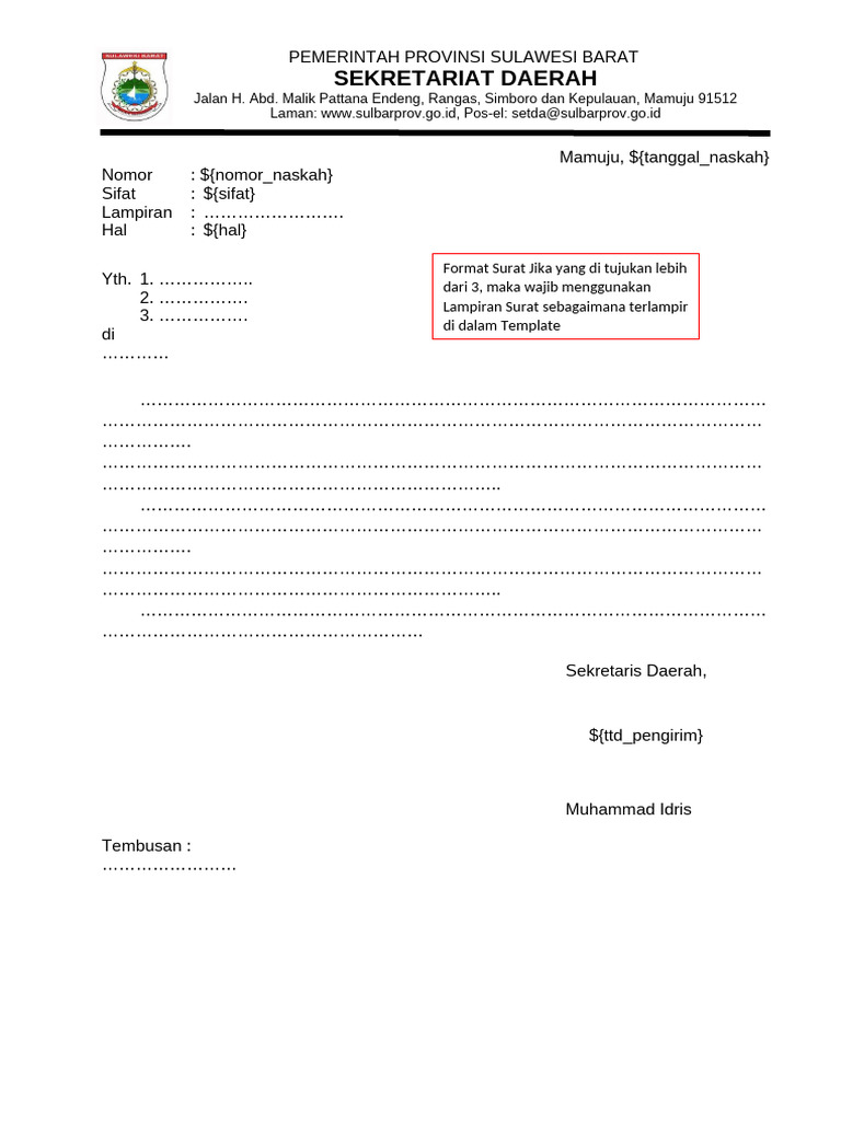 20240316023803template Surat Dinas Sekda | PDF