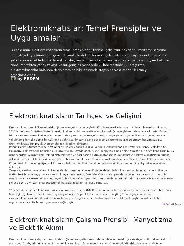 Elektromiknatislar Temel Prensipler Ve Uygulamalar | PDF
