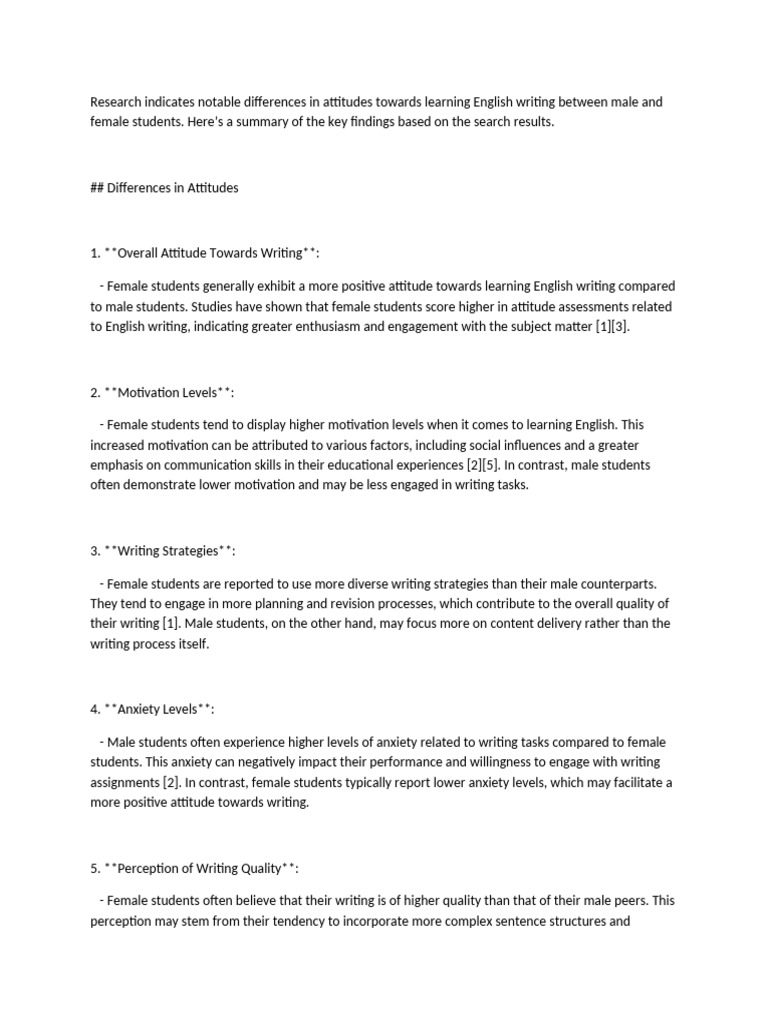 How Do Male and Female Students' Attitudes Towards Learning English ...