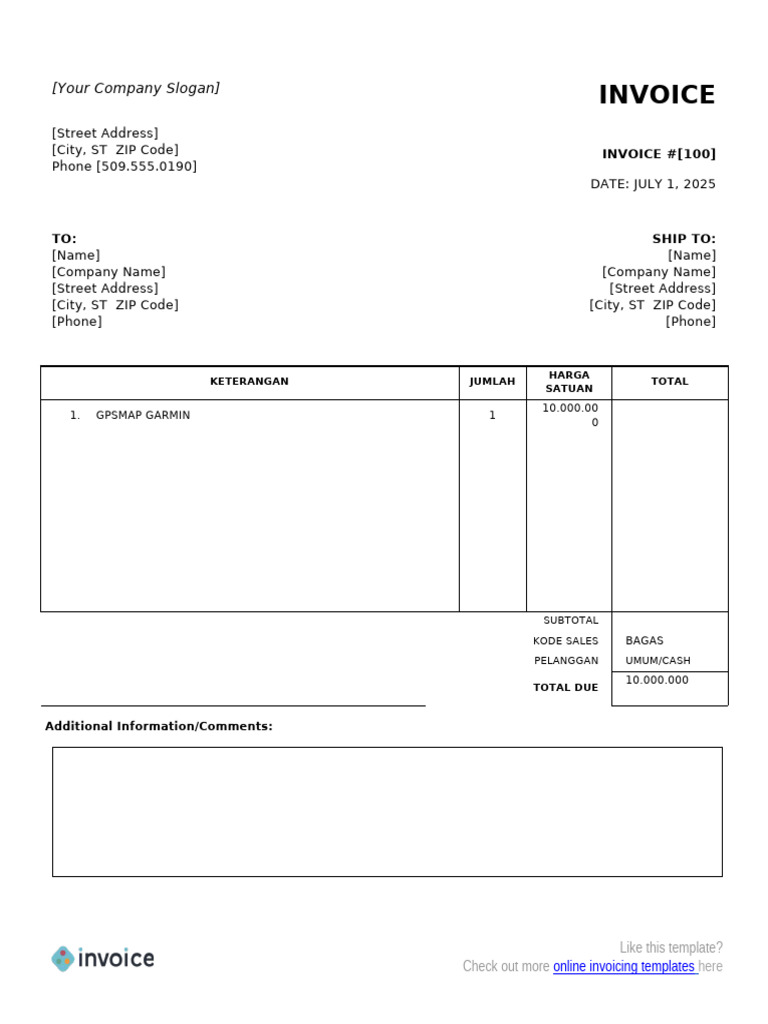 Classic Invoice Template 1 | PDF