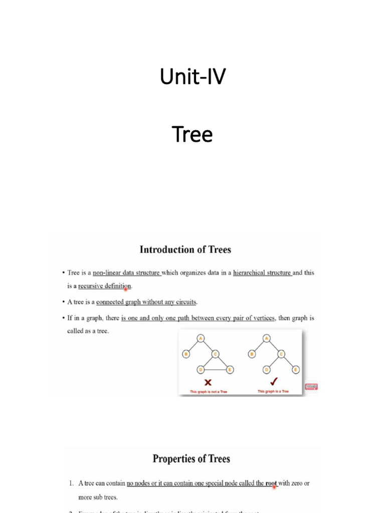 DSA Unit 2 Trees | PDF
