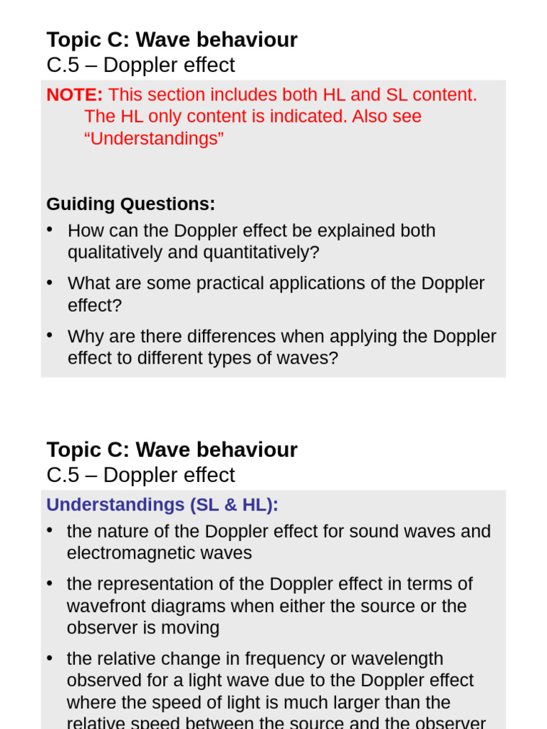 C.5 - Doppler Effect - Teacher | PDF | Doppler Effect | Waves