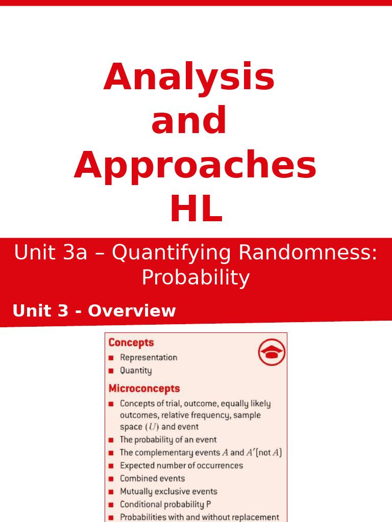 AA SL - Unit 3a - Probability | PDF | Probability | Mathematics