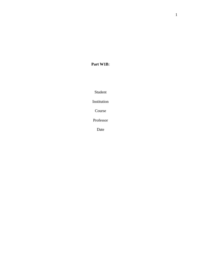 Part W1B | PDF
