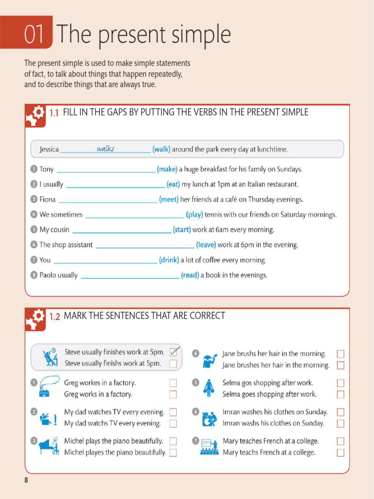 Present Simple Practice Exercises | PDF