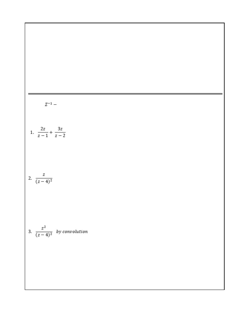 Worksheet 15 Inverse Z Transform | PDF