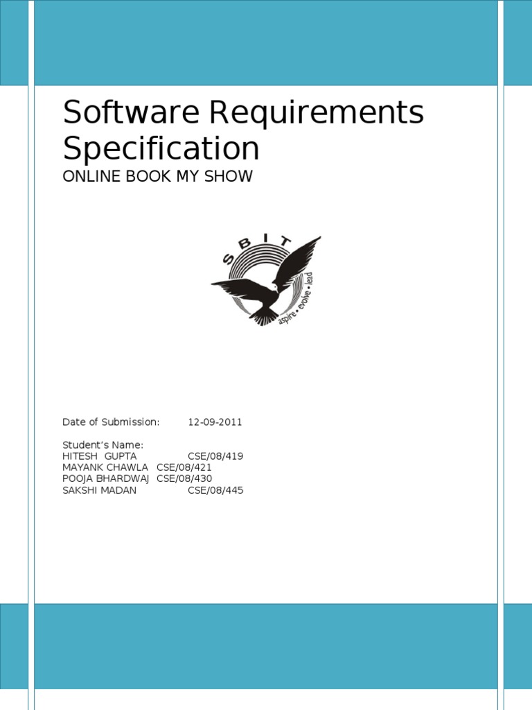 Online Book My Show Srs | PDF | User (Computing) | Databases