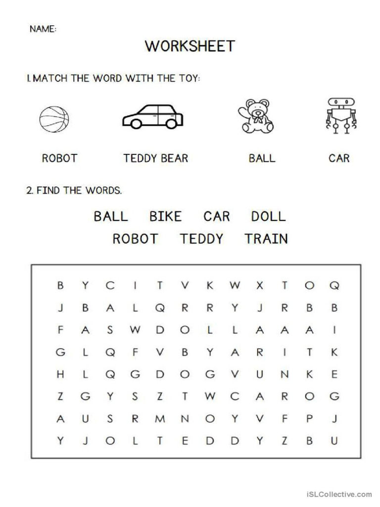 Toys Crossword Worksheet 156401 1 | PDF