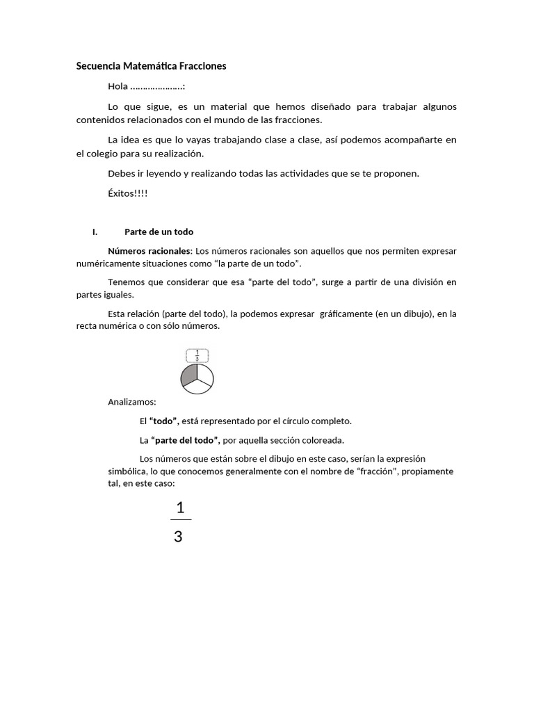 Introducción a las Fracciones Matemáticas | PDF | Notación Matemática ...