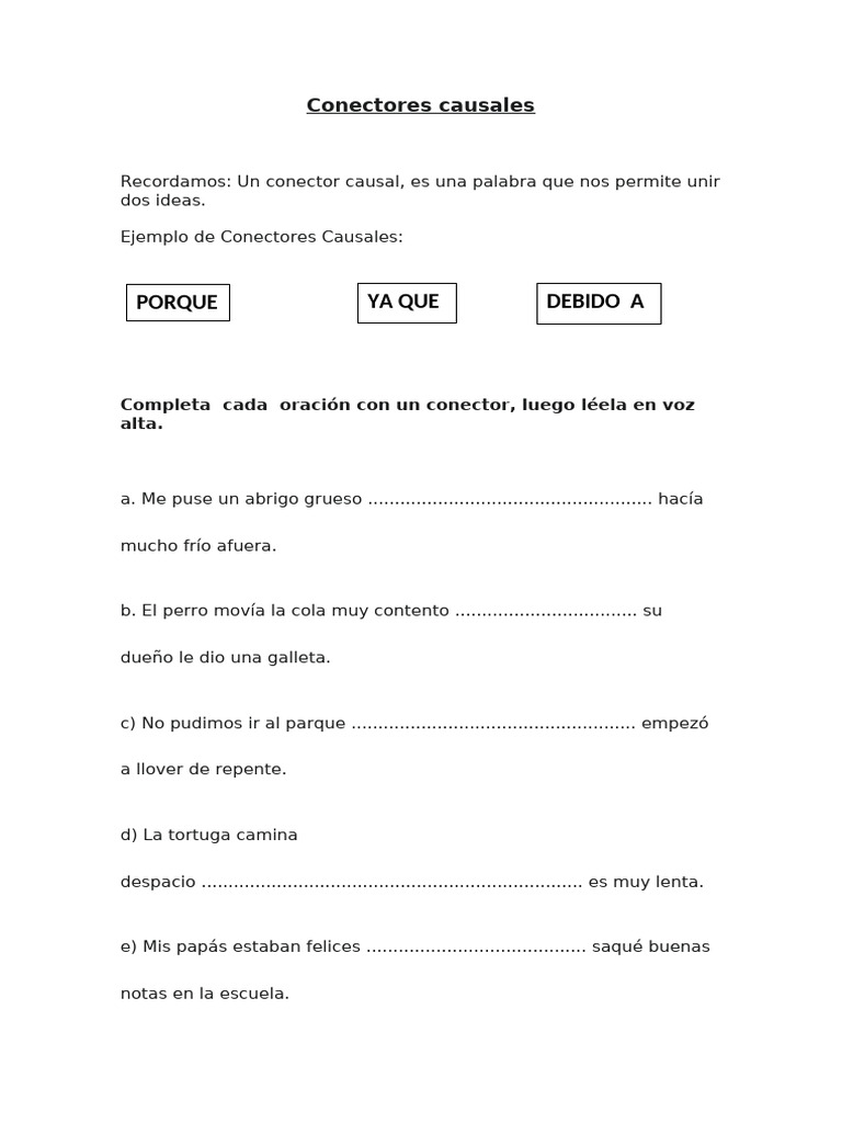 Conectores Causales | PDF