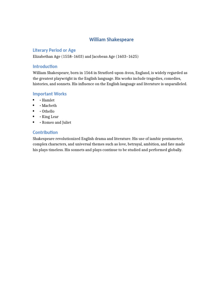 Shakespeare's Impact on English Drama | PDF