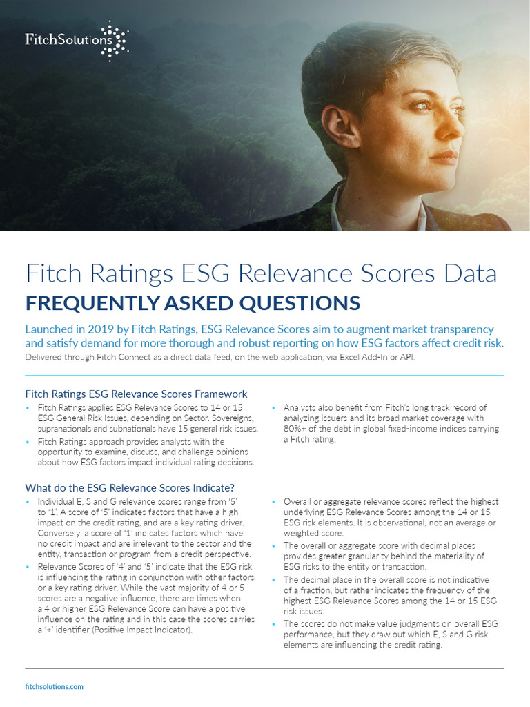 Fitch Ratings ESG Relevance Scores Data FAQs 130422 | PDF | Risk ...