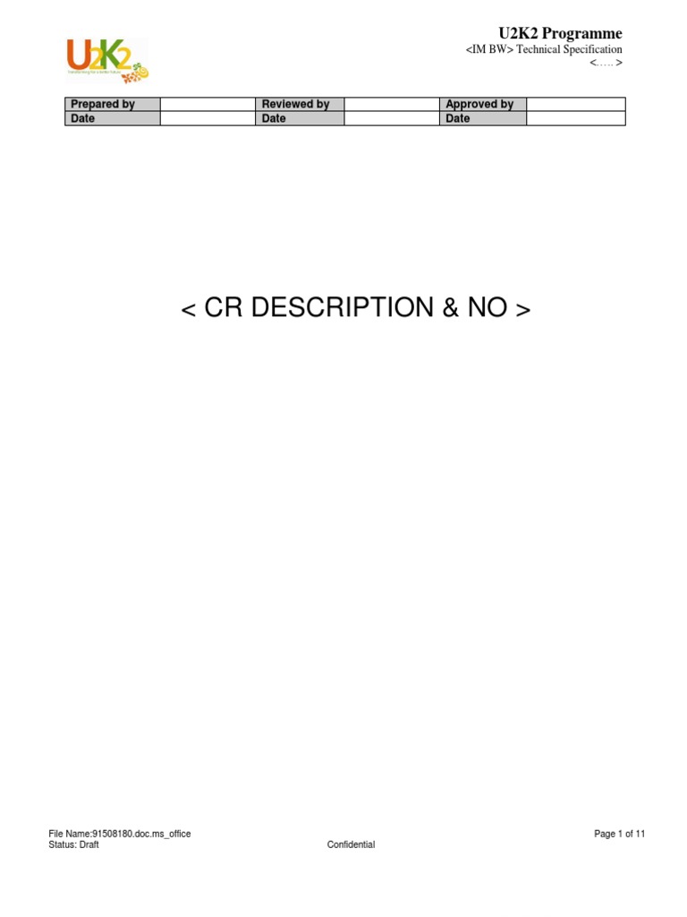 BW Technical Specification Template | PDF | Unit Testing ...