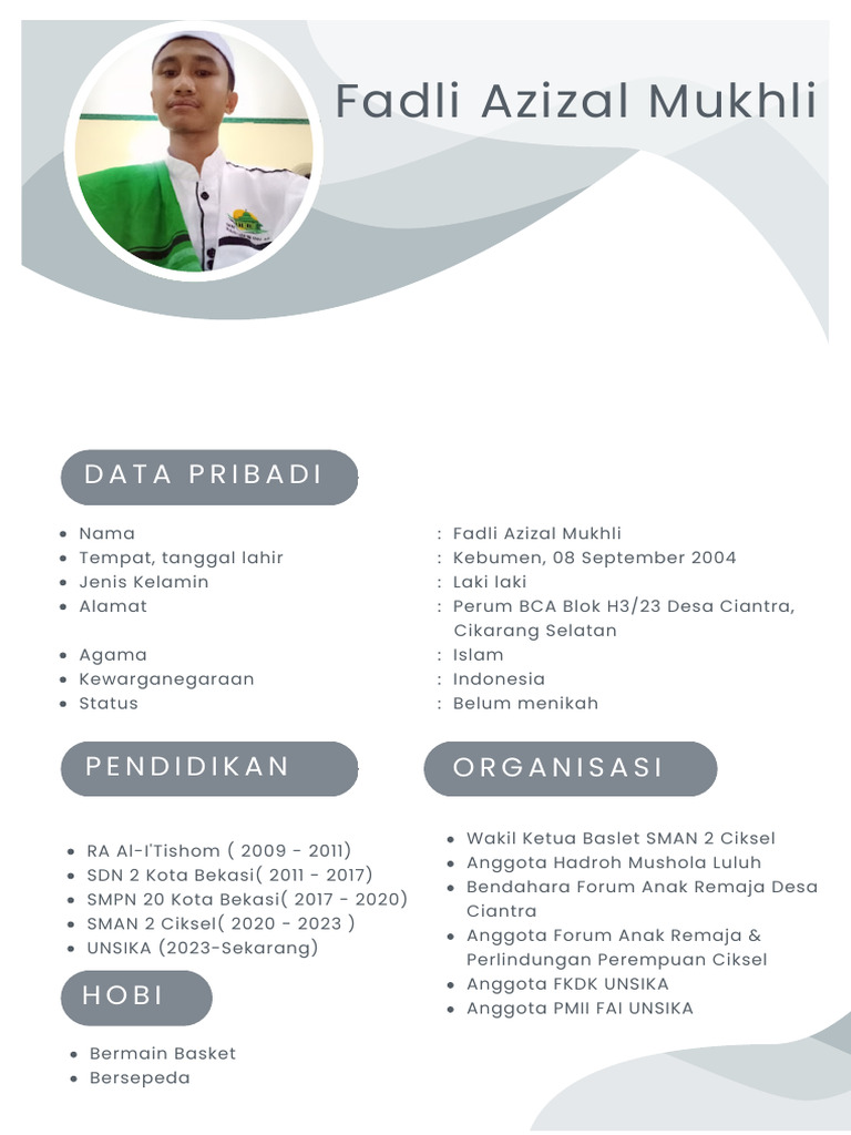 Putih Dan Abu-Abu Minimalis Modern CV Resume Riwayat Hidup - 20250501 - 133513 - 0000 | PDF