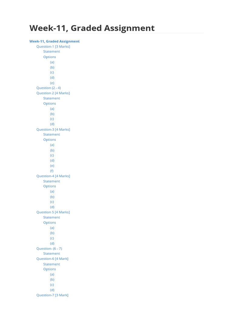 Week 11 Graded Unanswered | PDF | Matrix (Mathematics) | Combinatorics