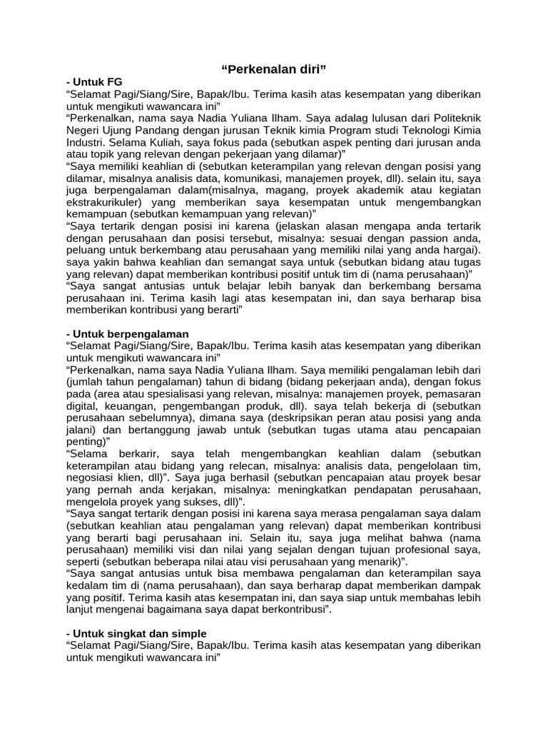 Bahan Interview | PDF