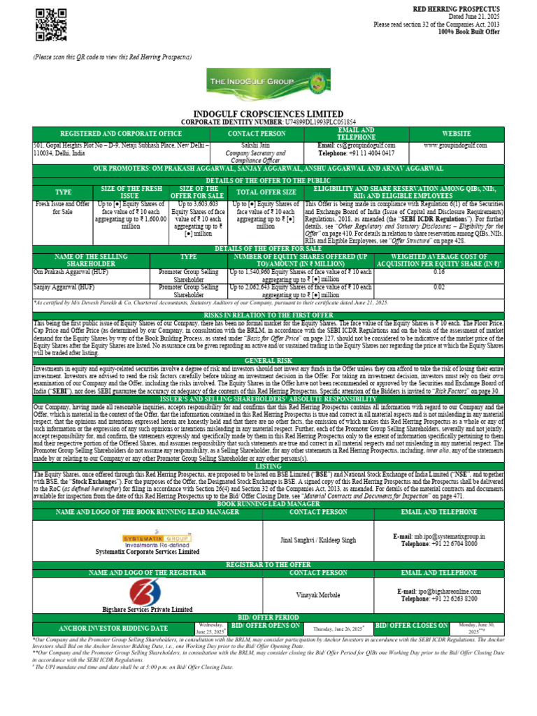 Indogulf RHP | PDF | Equity (Finance) | Investing