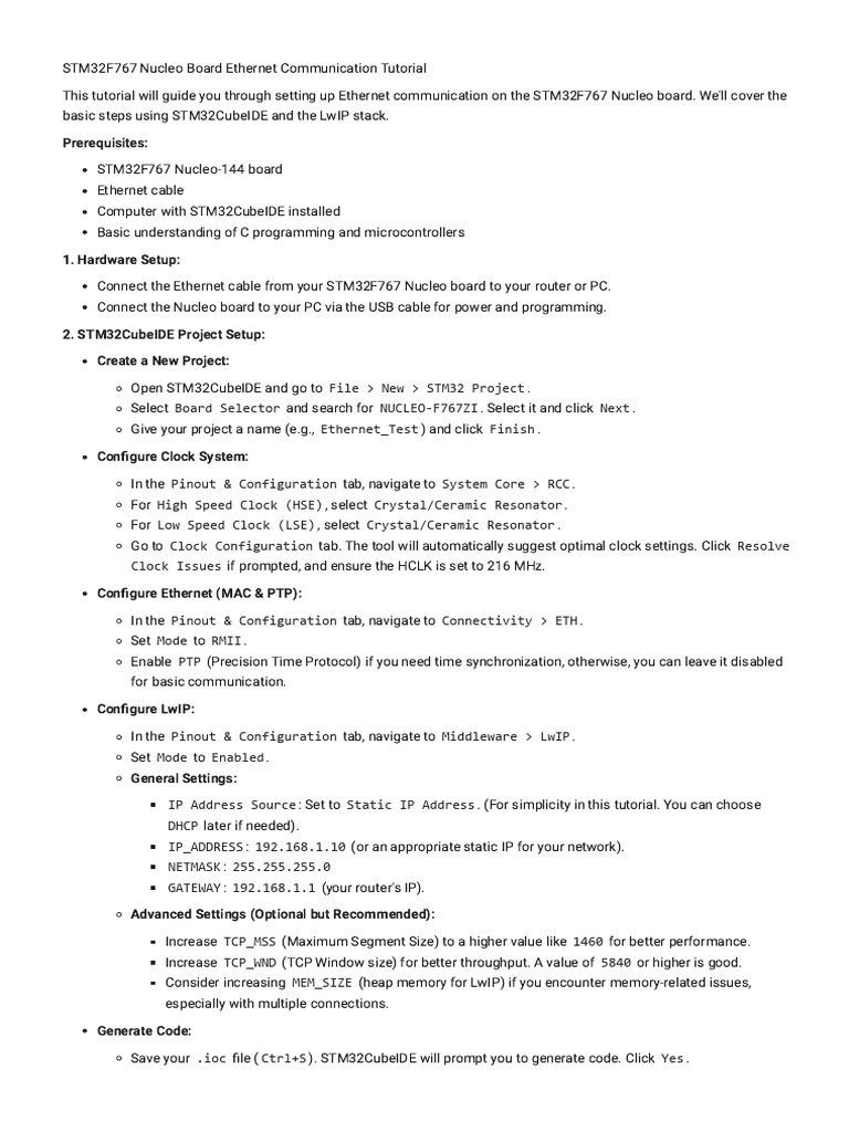 Stm32f767 Nucleo Eth Gemini | PDF | Transmission Control Protocol ...