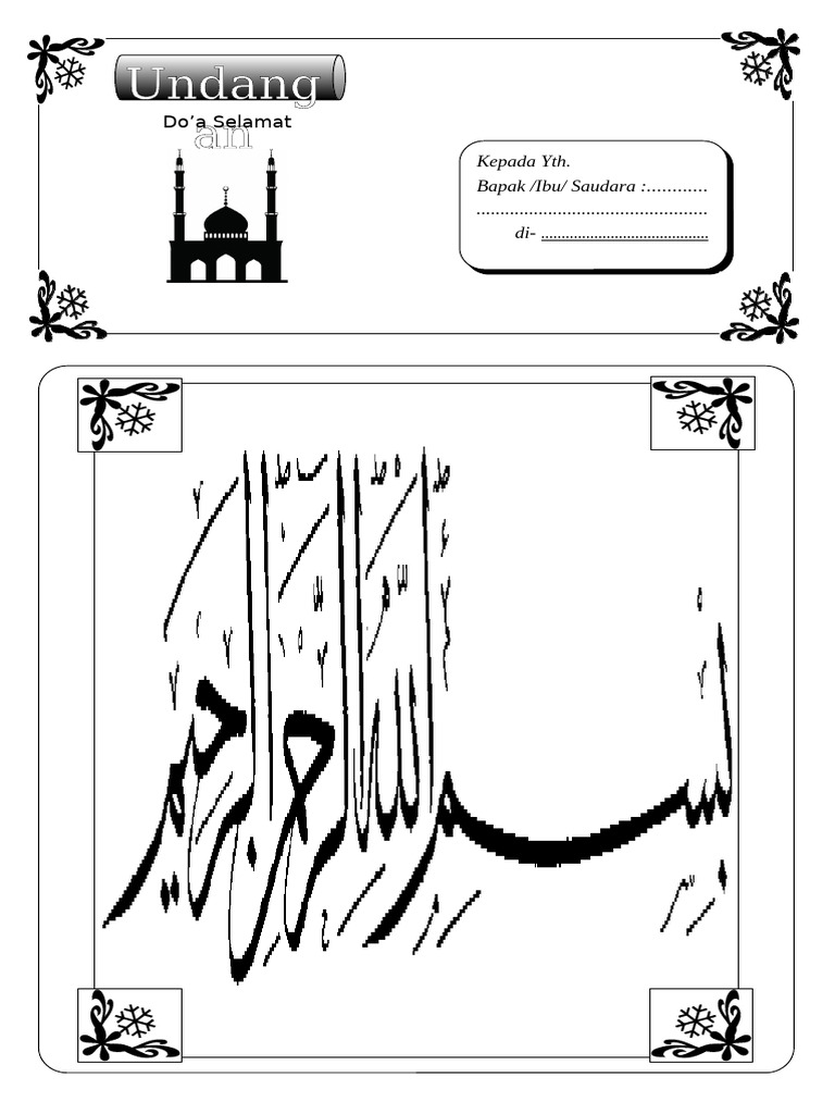 Undangan Syukuran Pelepasan Pernikahan MHD. NIZOM | PDF