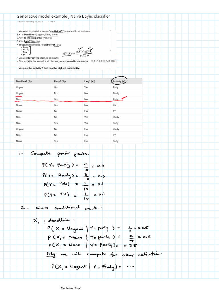 Lecture 11 Generative Naive Bayes Notes | PDF