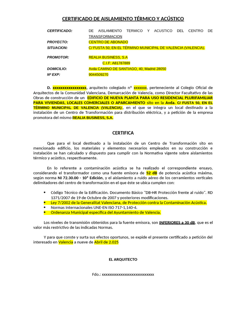 Modelo Cer Aislamiento Termico-Acustico CT | PDF