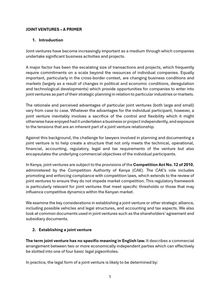 Types of Joint Ventures Explained | PDF | Limited Liability Partnership ...