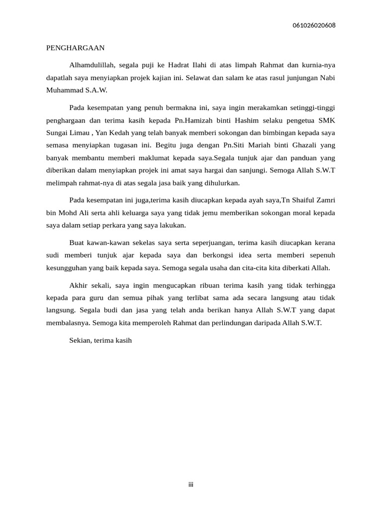 Penghargaan Kk Pam[1] | PDF