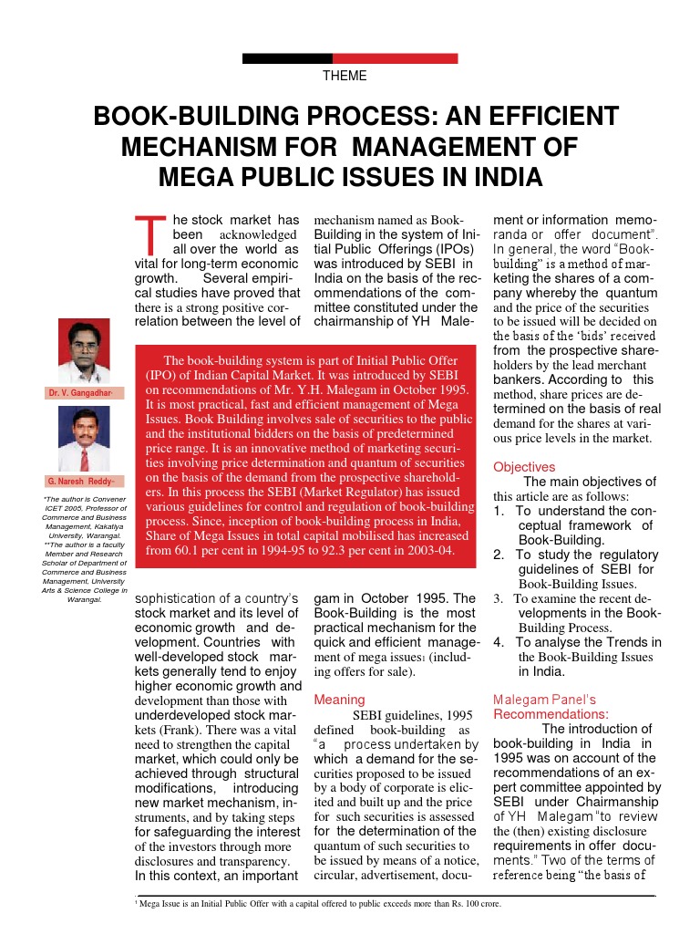 Book-Building Process: An Efficient Mechanism For Management of Mega ...