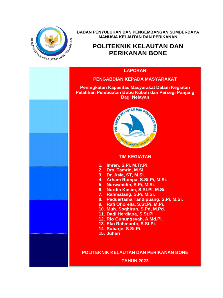 Cover Laporan PKM Prodi TPI Paket I - 2023 | PDF