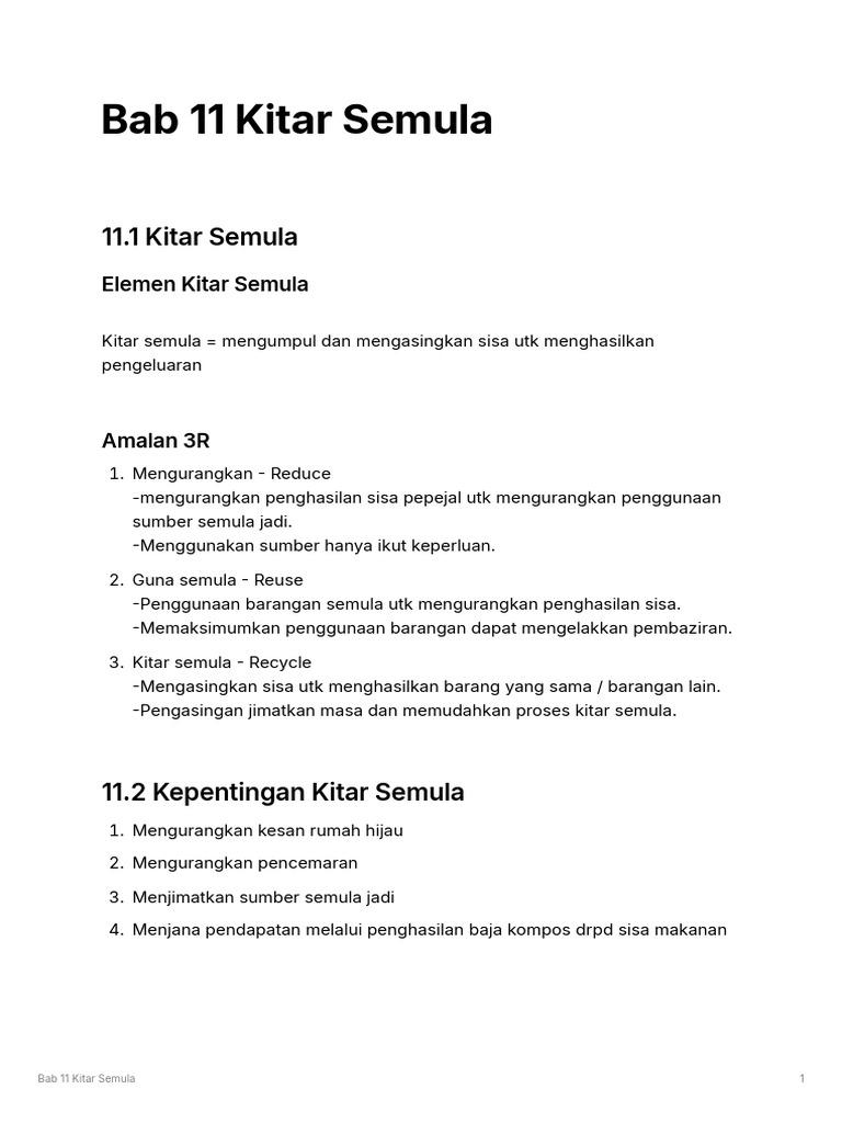 Bab 11 Kitar Semula | PDF