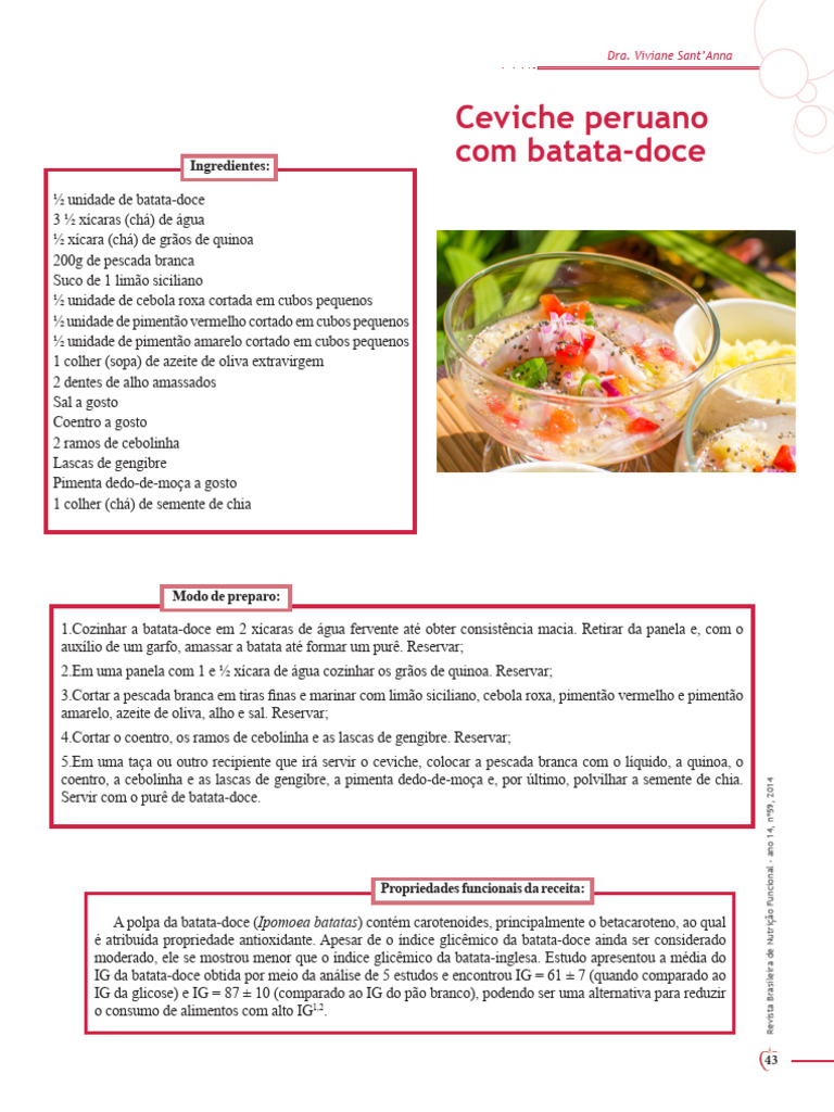 Ceviche Peruano com Batata-Doce | PDF