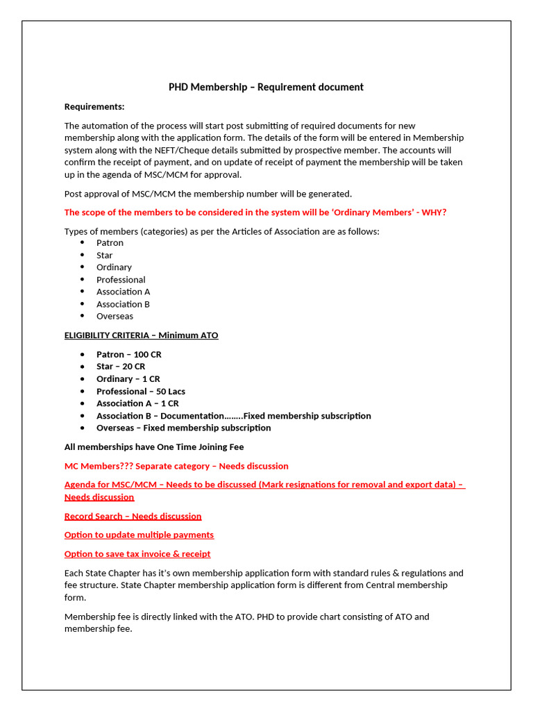 Scope of Work Membership PHD 09062025 | PDF | Receipt | Invoice