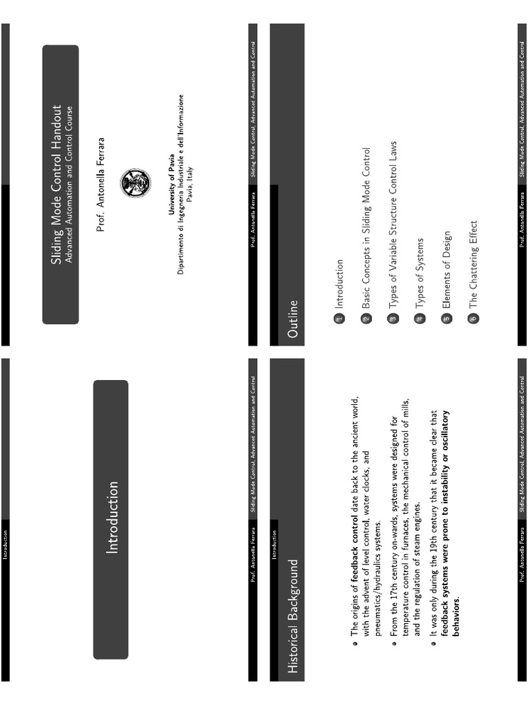Sliding Mode Control Handout4. | PDF