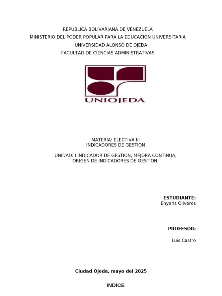Electiva III Indicadores de Gestion Del Desempeño | PDF | Indicador de rendimiento | Sistema