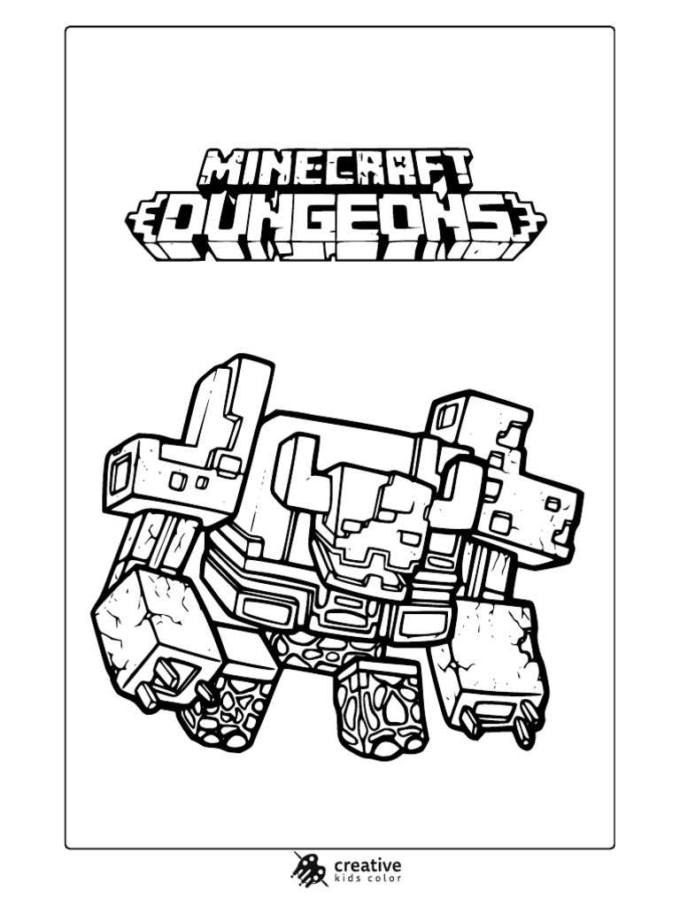 Minecraft Dungeons Coloring Page | PDF
