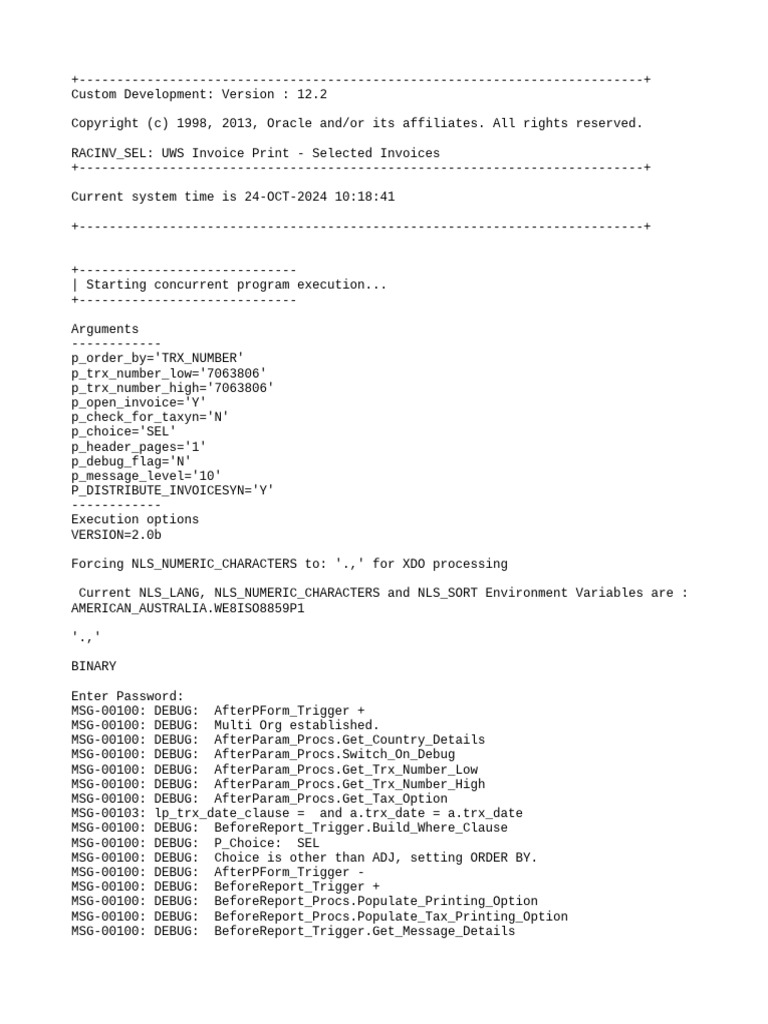 UWS Invoice Print Selected I 241024after Upgrade | PDF | Computing | Software