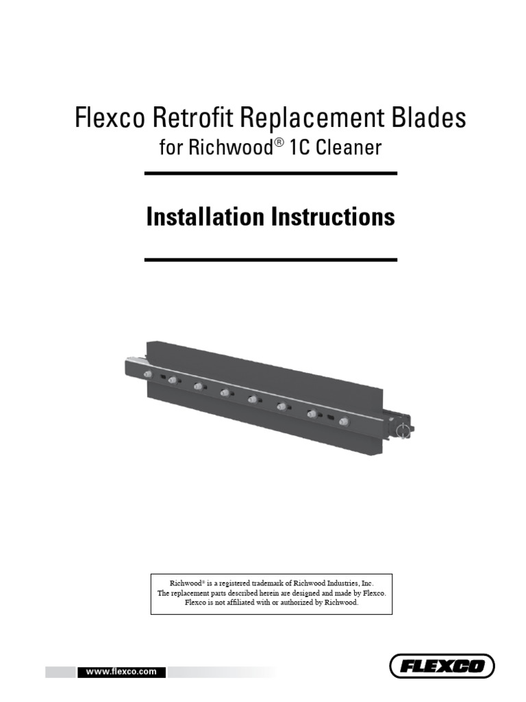 Flexco 1C Cleaner Blade Installation Guide | PDF | Mechanical Engineering