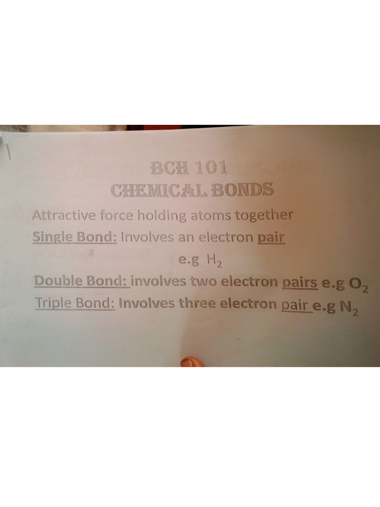 BCH 101 (Chemical Bonding) | PDF