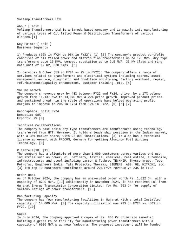 Voltamp Transformers LTD | PDF | Transformer | Economies
